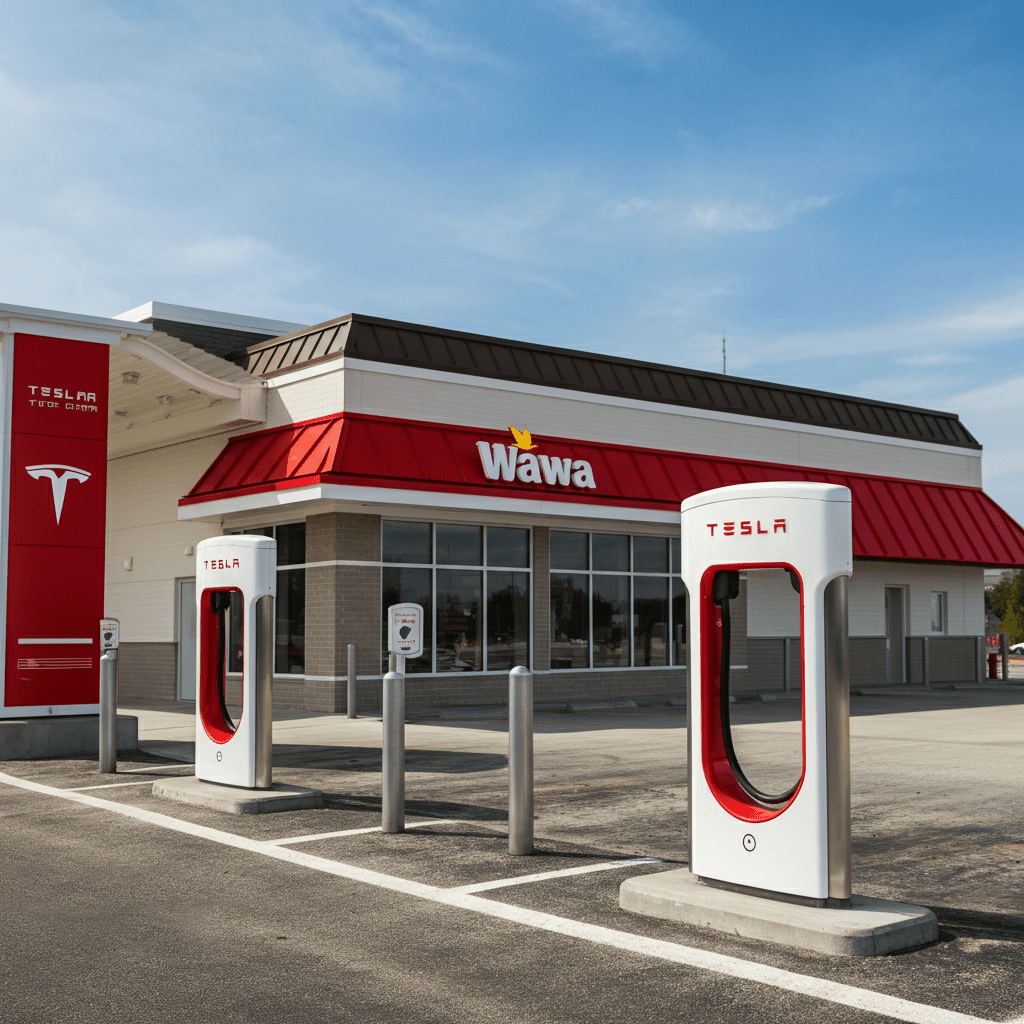 Wawa Unveils Self-Branded Tesla Superchargers: A New Era for EV Chargi