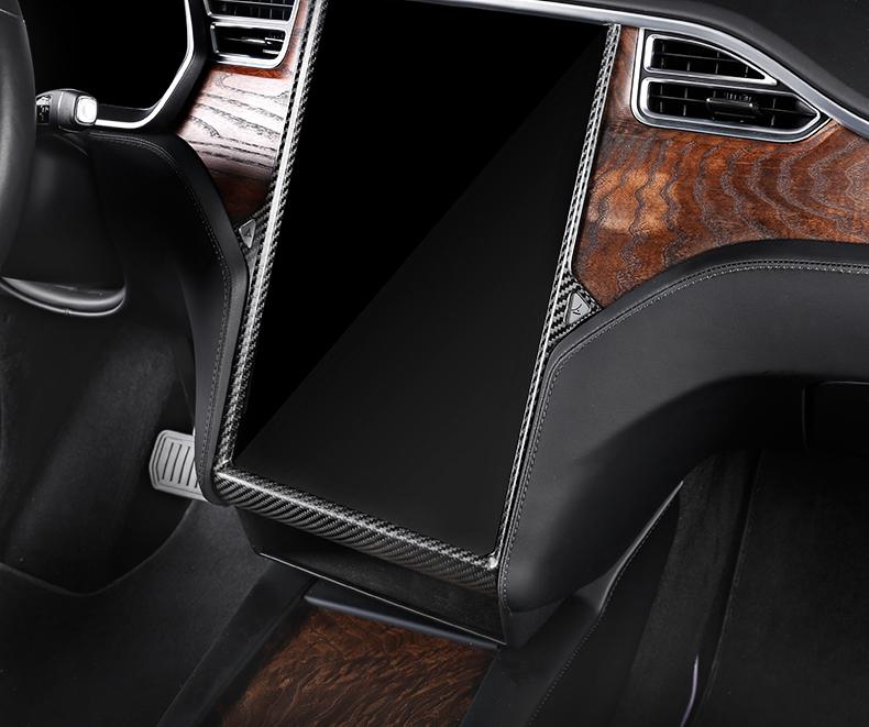 Dry Carbon Fiber Center Display Frame Overlay for Model S/X 2012-2020
