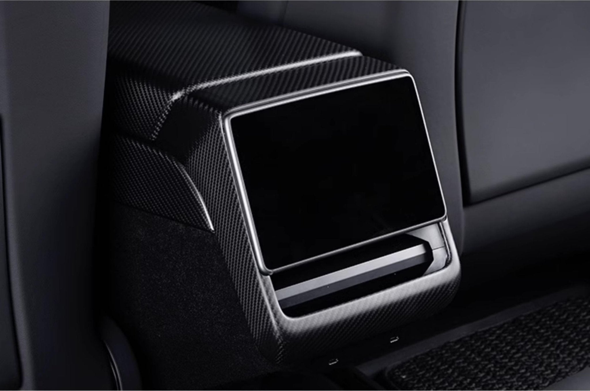 Real Dry Carbon Fiber Rear Screen Trim Frame Overlay for Model 3 / Y