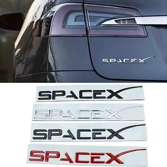 Tesla Model 3/Y/S/X 3D Metal Letters SpaceX Rear Trunk Sticker