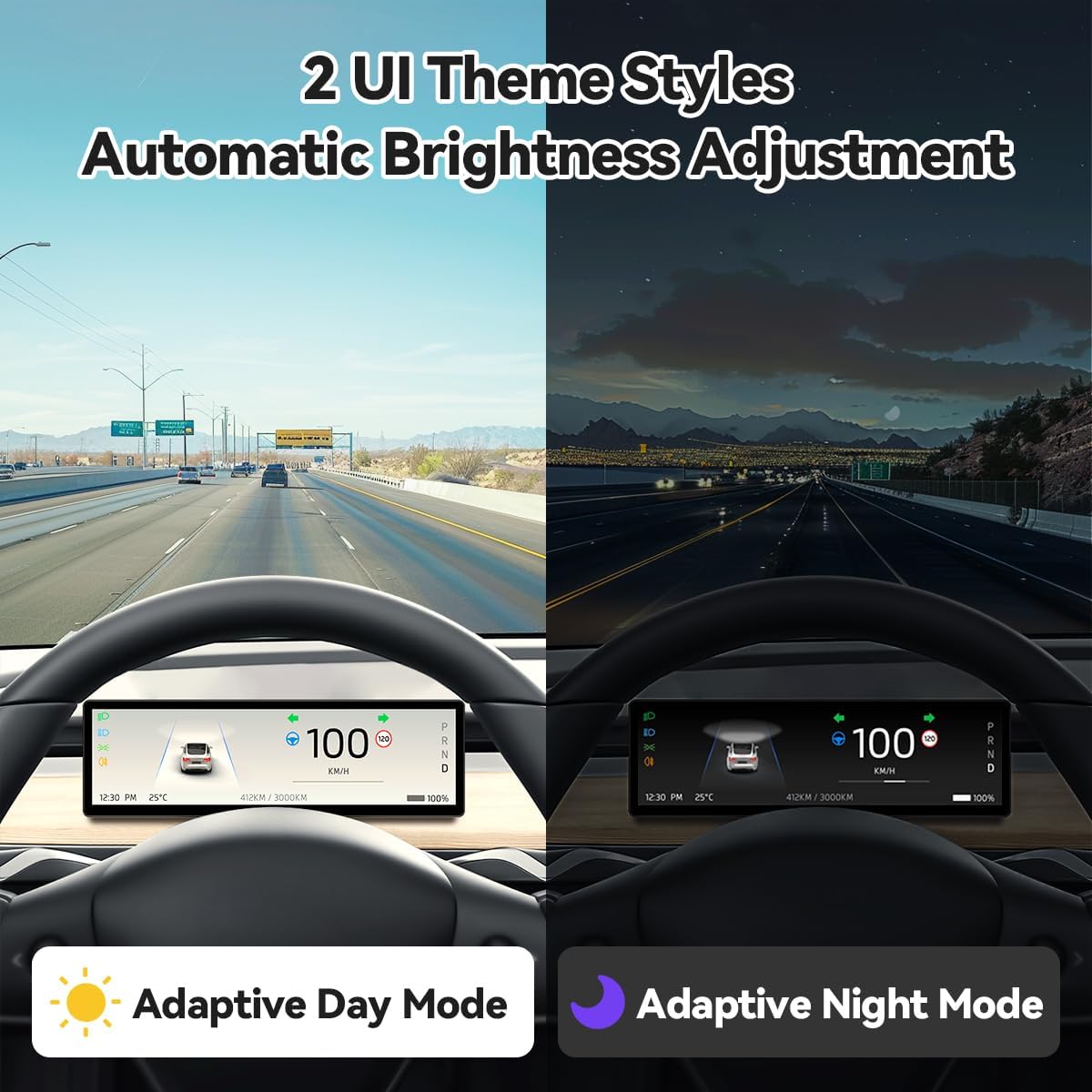 8.8 Inch Touch Screen Instrument Cluster Dashboard Display for Model 3/Y