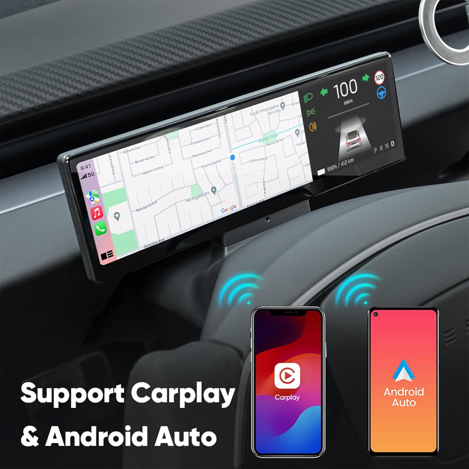 8.8 Inch Touch Screen Instrument Cluster Dashboard Display for Model 3/Y