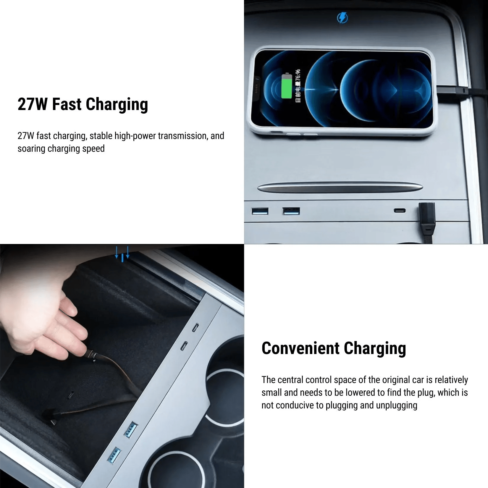 Tesla Model 3/Y OEM Center Console USB HUB Adapter