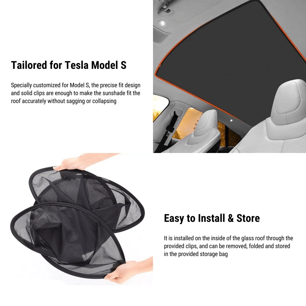 Tesla Model S Panoramic Sunroof Sunshade