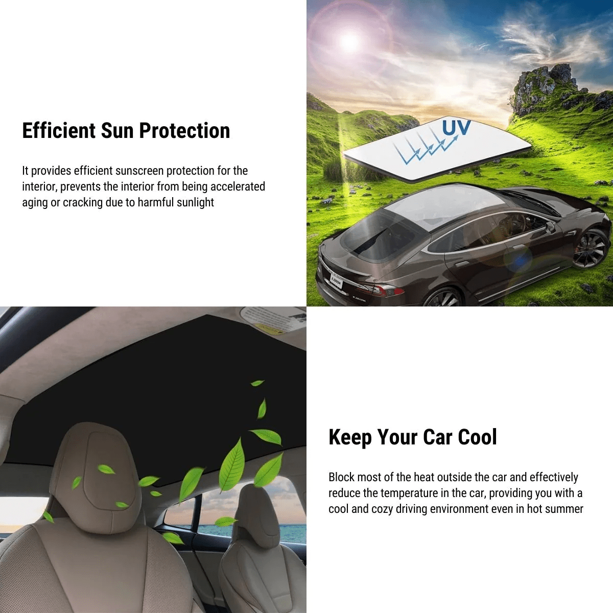 Tesla Model S Panoramic Sunroof Sunshade