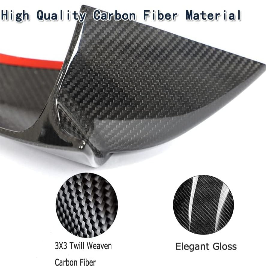 Tesla Model S Real Carbon Fiber Mirror Caps Bullhorn Style