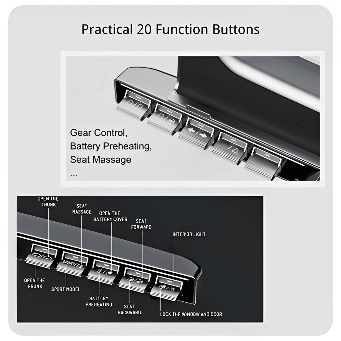 Tesevo Toggle Physical Buttons for Model 3/Y