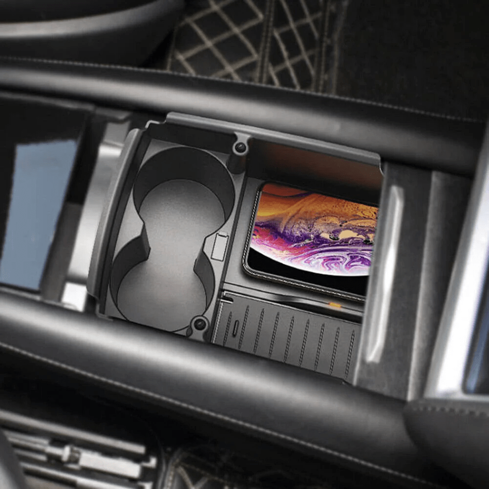 Tesla Model S/X Wireless Phone Charger Center Console Organizer