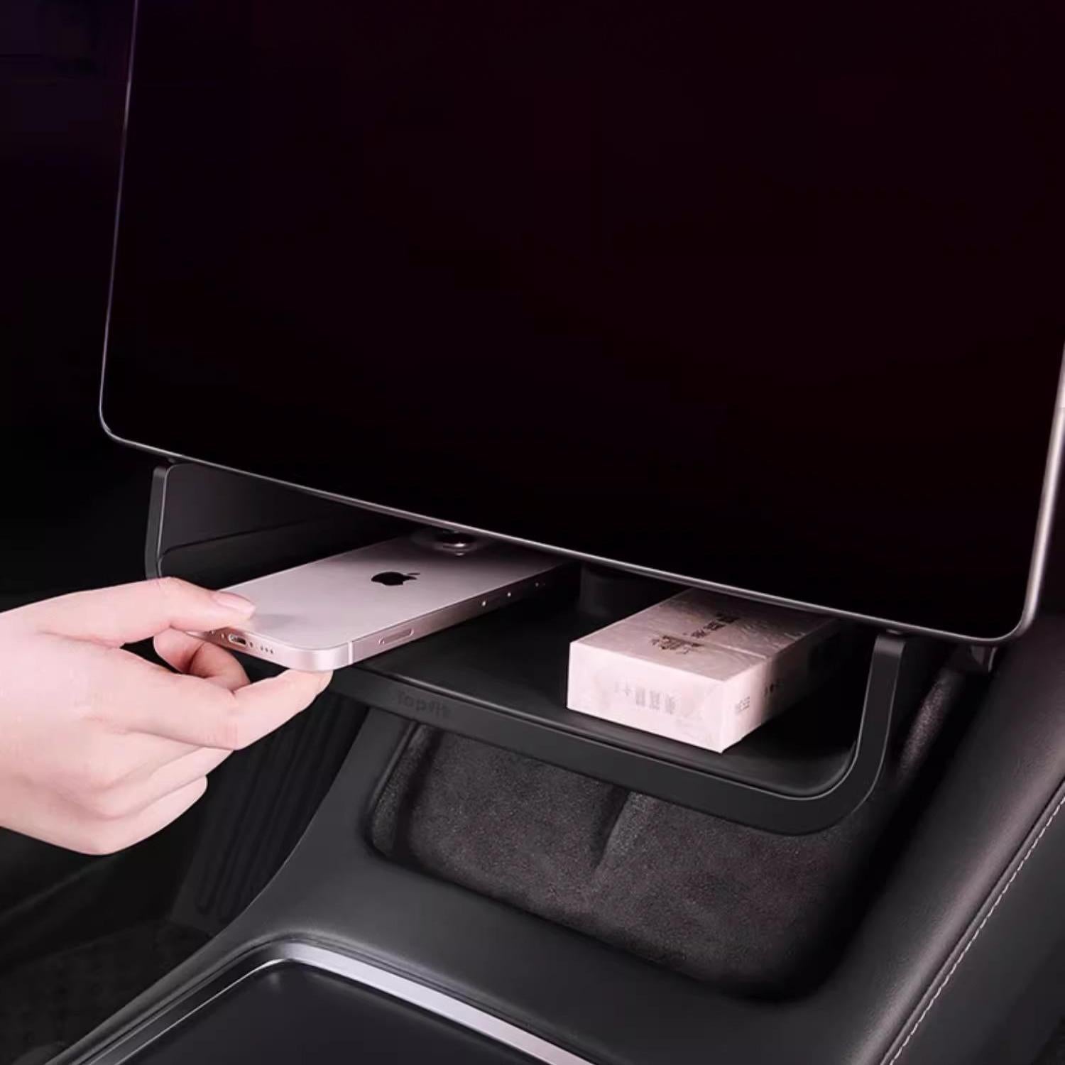Tesla Model 3 & Model Y Under Screen Storage Box | Hidden Console Organizer